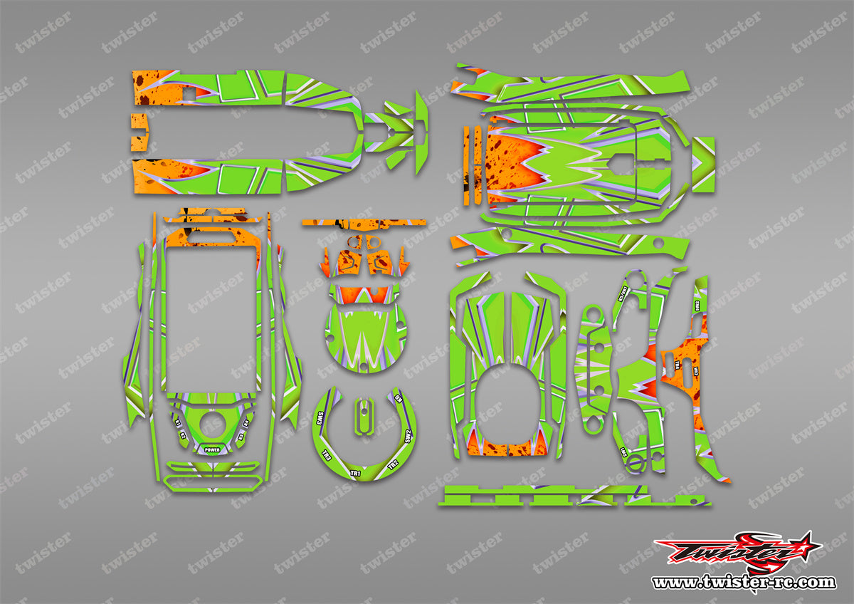 TR-FSG11P-MA18 Flysky FS-G11P Metallic/Optical White Pattern Wrap ( Ty ...