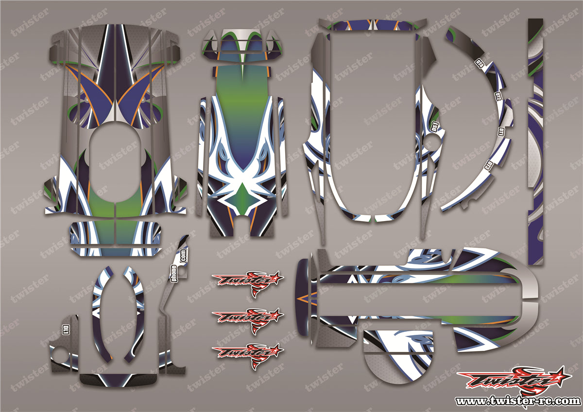 TR-4PV-MA12 Futaba 4PV Metallic/Optical White Pattern Radio Wrap ( Typ ...