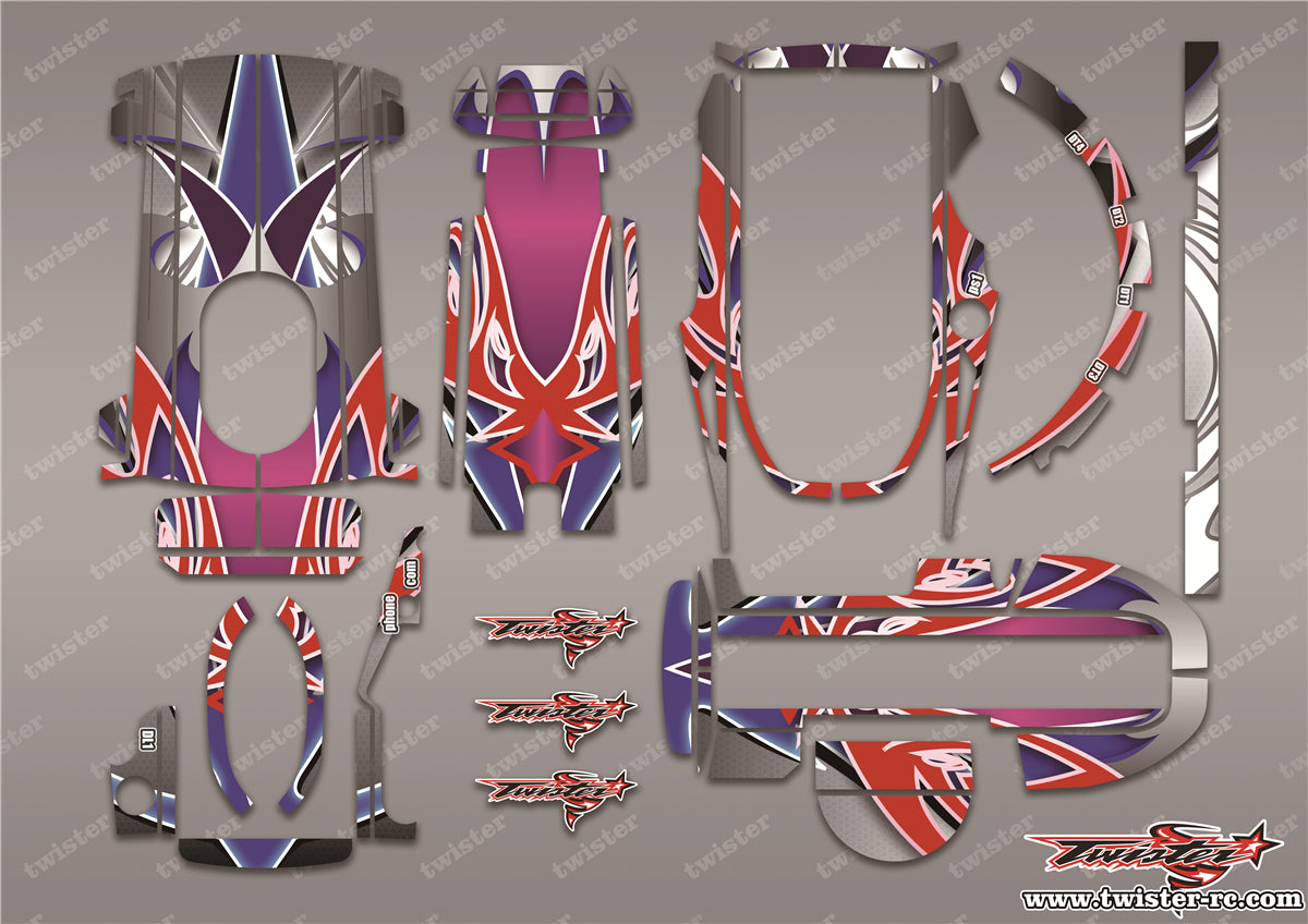 TR-4PV-MA12 Futaba 4PV Metallic/Optical White Pattern Radio Wrap ( Typ ...