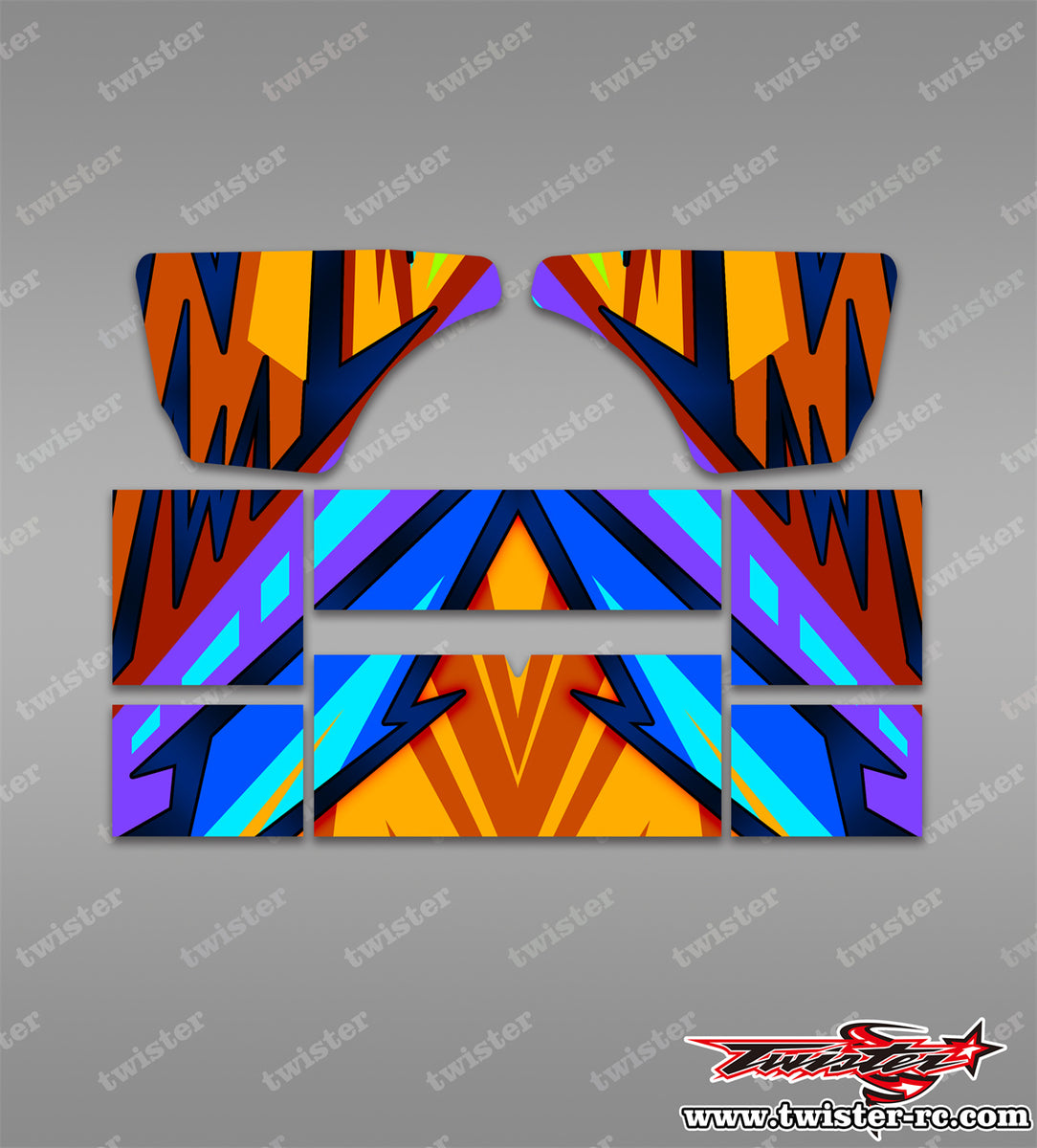 TR-M8RW-MA19 Mugen MBX8R Wing Metallic/Optical White Pattern Wrap ( Ty ...