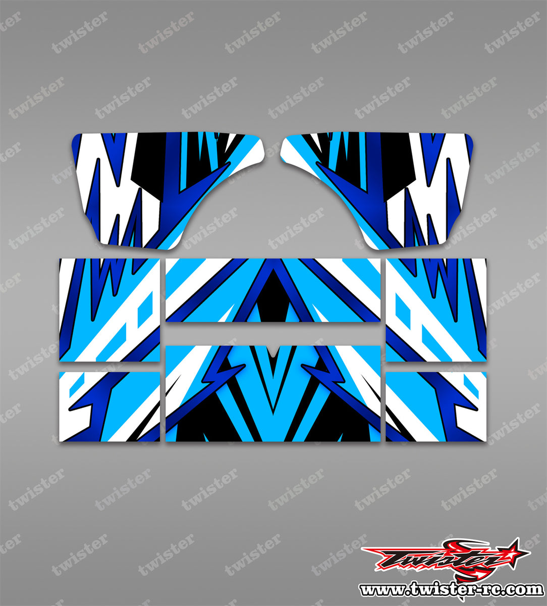 TR-M8RW-MA19 Mugen MBX8R Wing Metallic/Optical White Pattern Wrap ( Ty ...