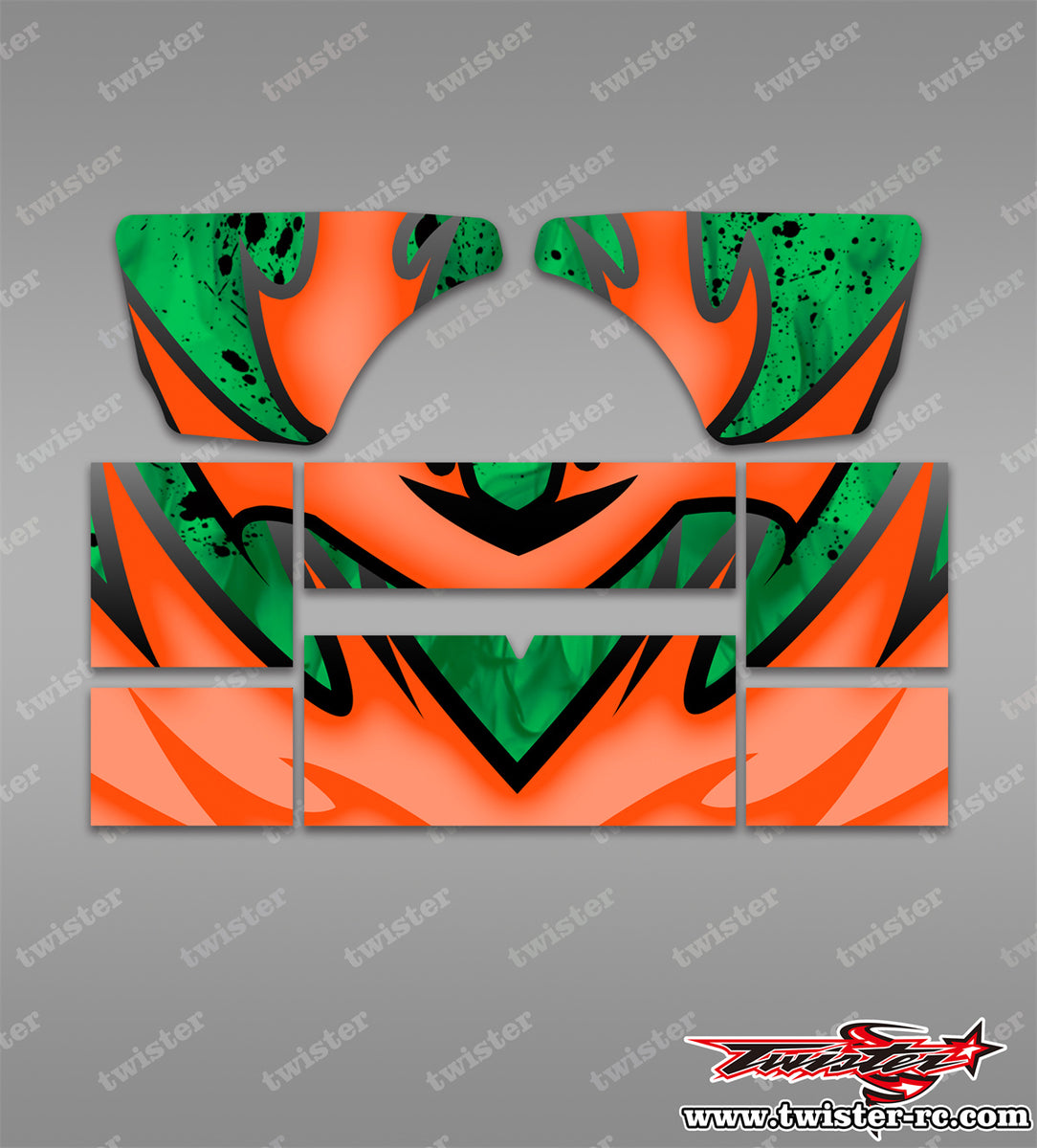 TR-M8RW-MA7 Mugen MBX8R Wing Metallic/Optical White Pattern Wrap ( Typ ...