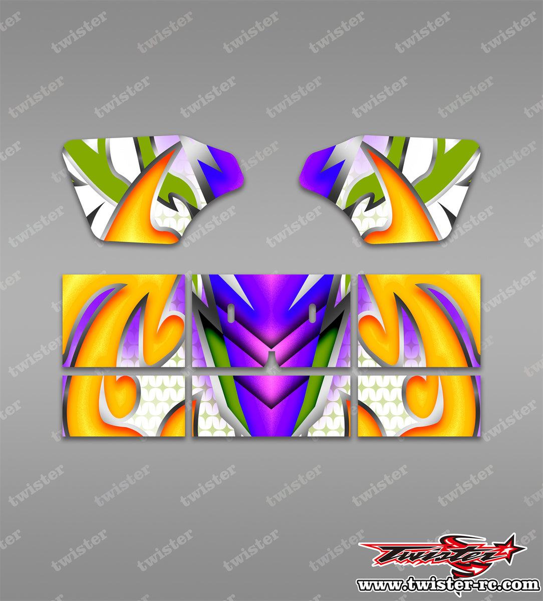TR-M8W-MA20 Mugen MBX8 Wing Metallochrome/Optical white Wave Pattern W ...
