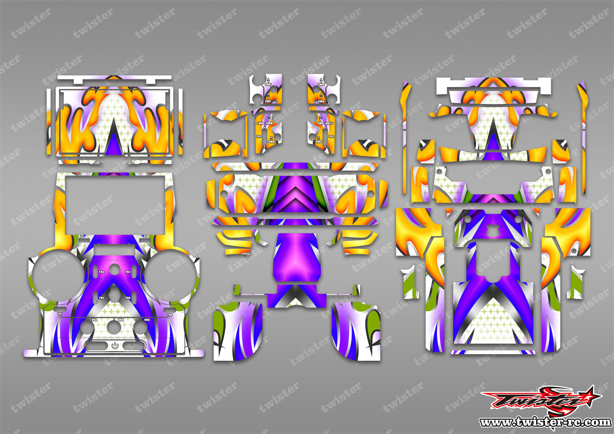 TR-PL18-MA20 Flysky PL18 Metallochrome/Optical white Wave Pattern Radi ...