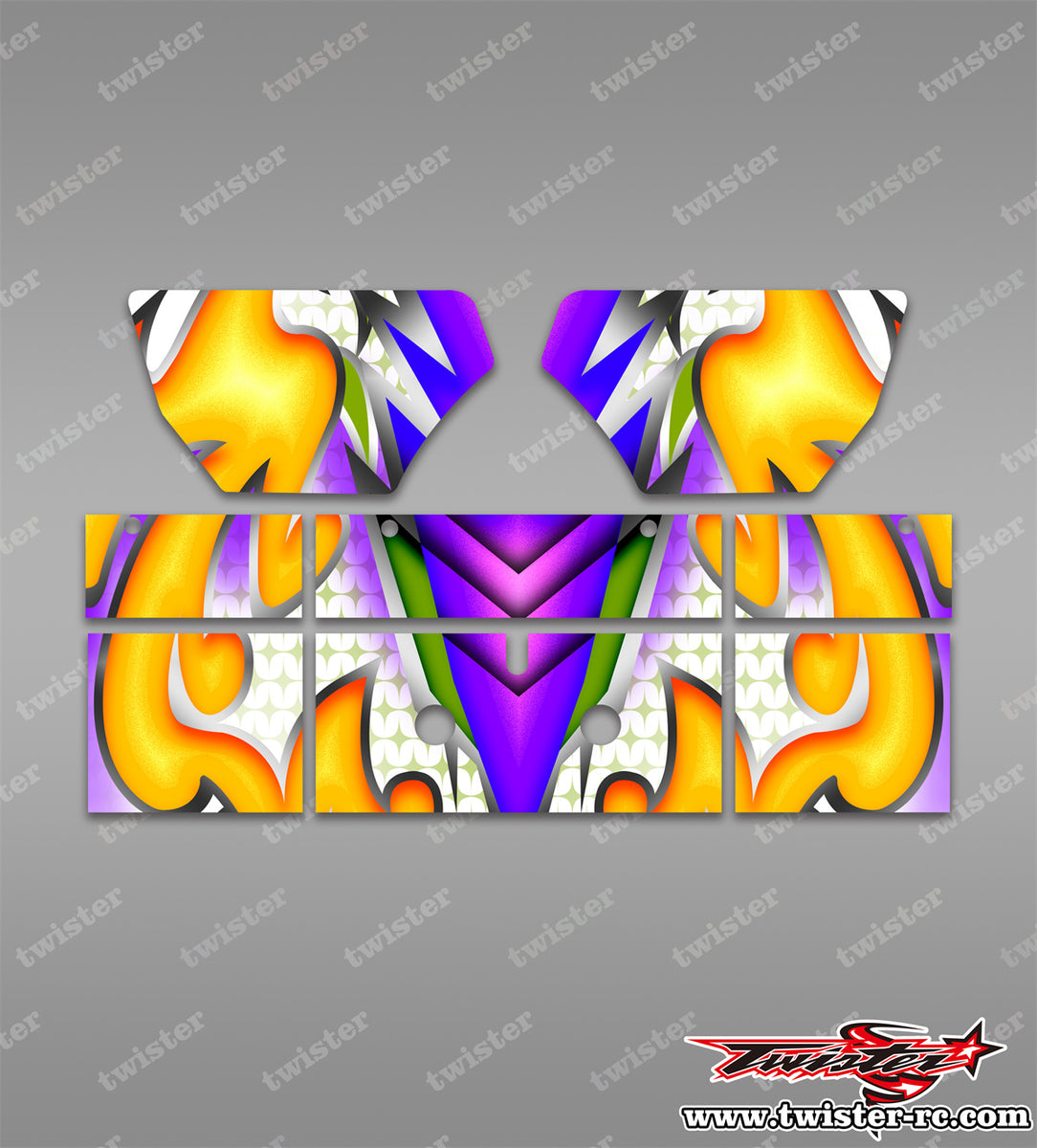 TR-TLRW-MA20 TLR Wing Metallochrome/Optical white Wave Pattern Wrap ...