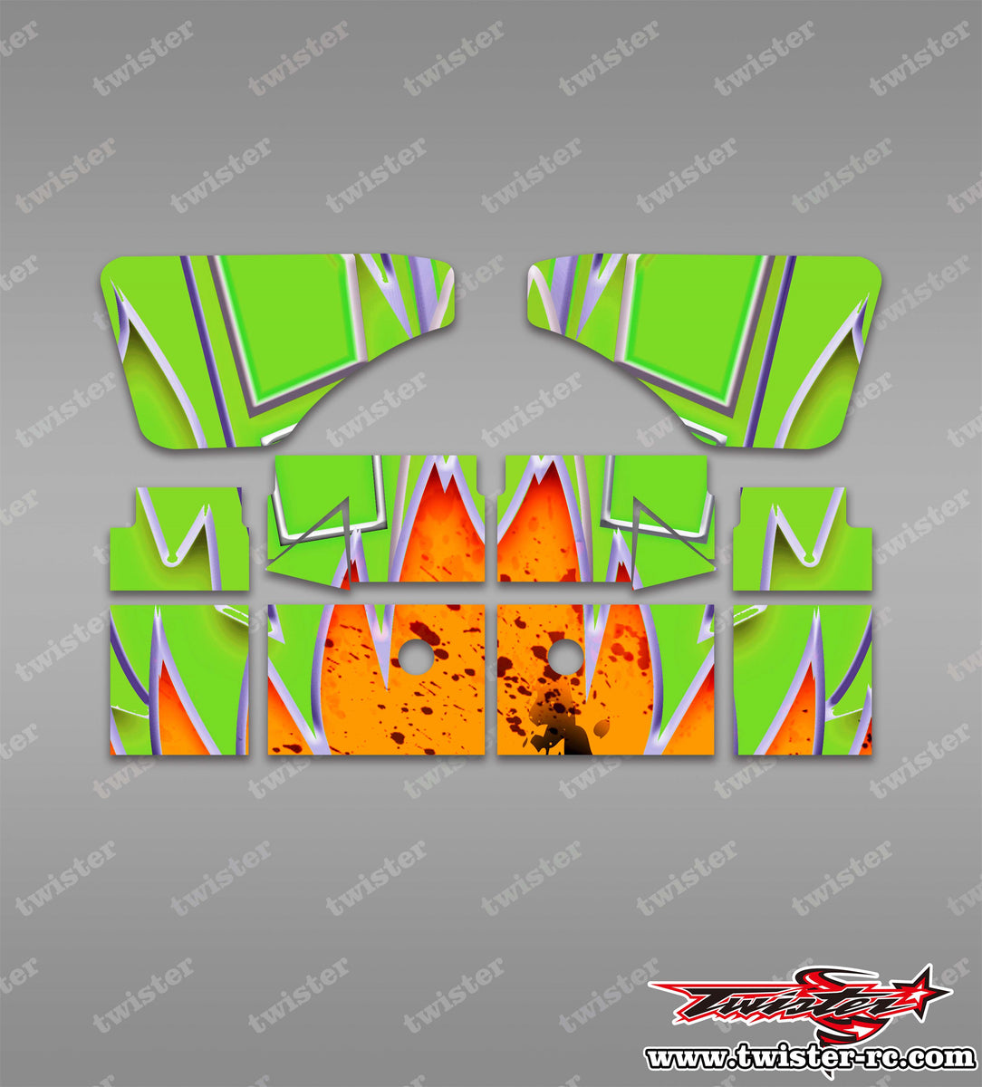 TR-XB823W-MA18 Xray XB8 2023 Wing Metallic/Optical White Pattern Wrap ...