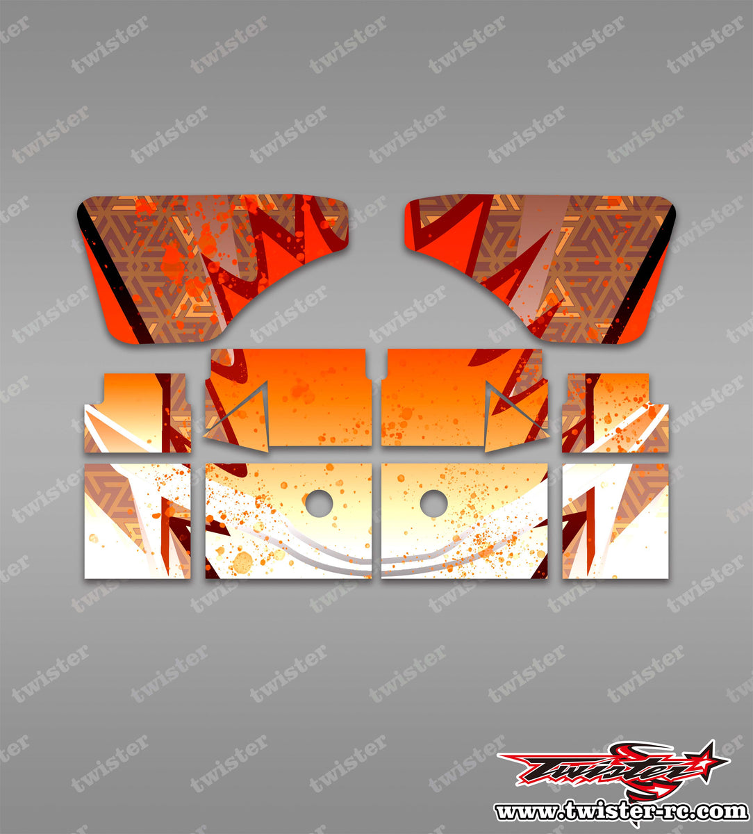 TR-XB823W-MA6 Xray XB8 2023 Wing Metallic/Optical White Pattern Wrap ...